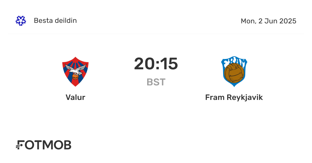 Valur vs Fram Reykjavik - live score, predicted lineups and H2H stats