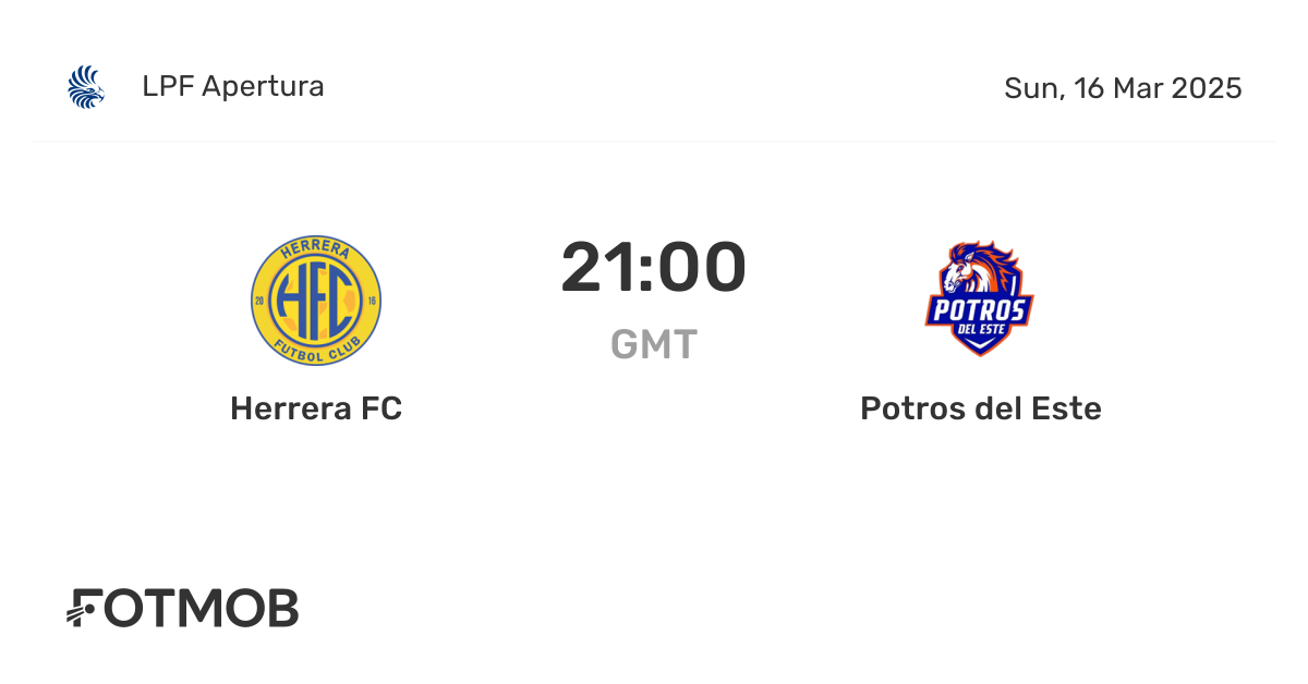 Herrera FC contre Potros del Este - score en direct, compositions ...