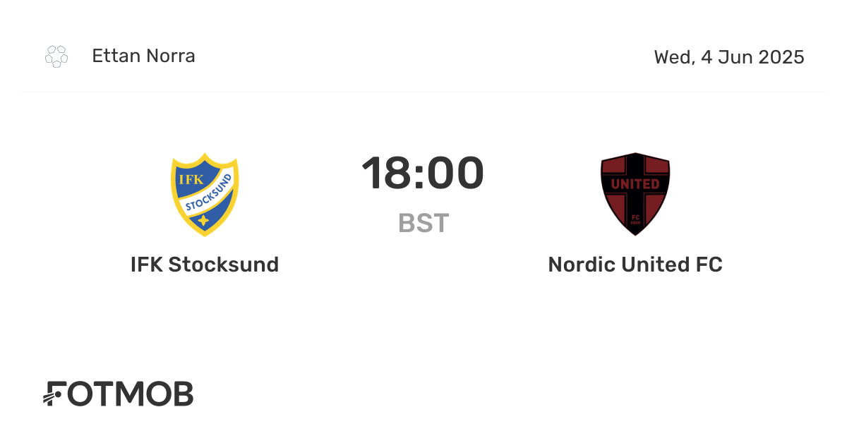 IFK Stocksund vs Nordic United FC - live score, predicted lineups and ...