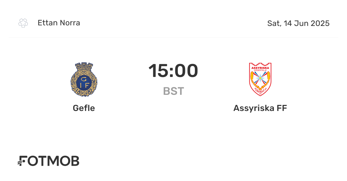 Gefle vs Assyriska FF - live score, predicted lineups and H2H stats