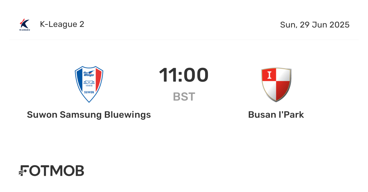 Suwon Samsung Bluewings vs Busan I'Park - live score, predicted lineups and H2H stats