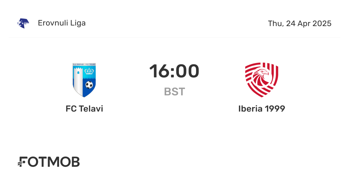 FC Telavi vs Iberia 1999 - live score, predicted lineups and H2H stats