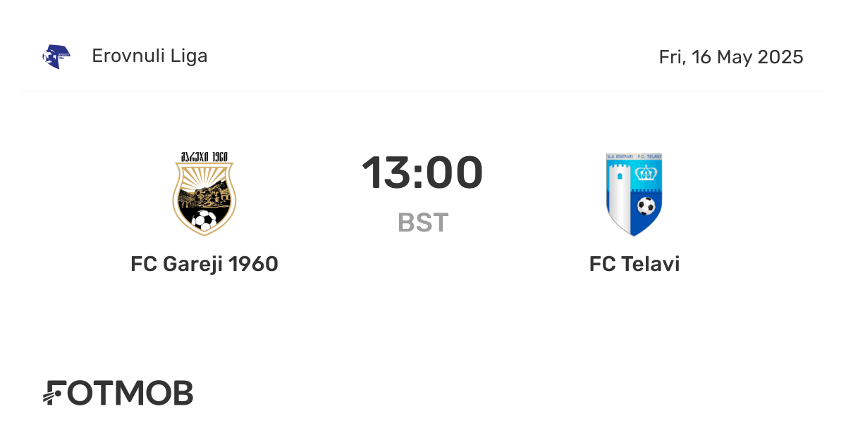 FC Gareji 1960 vs FC Telavi - live score, predicted lineups and H2H stats