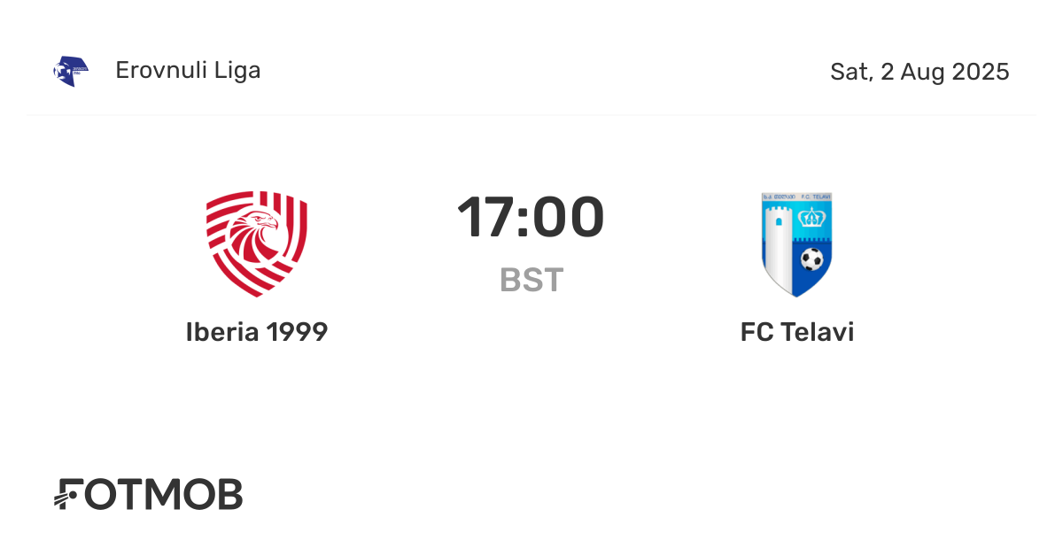 Iberia 1999 vs FC Telavi - live score, predicted lineups and H2H stats