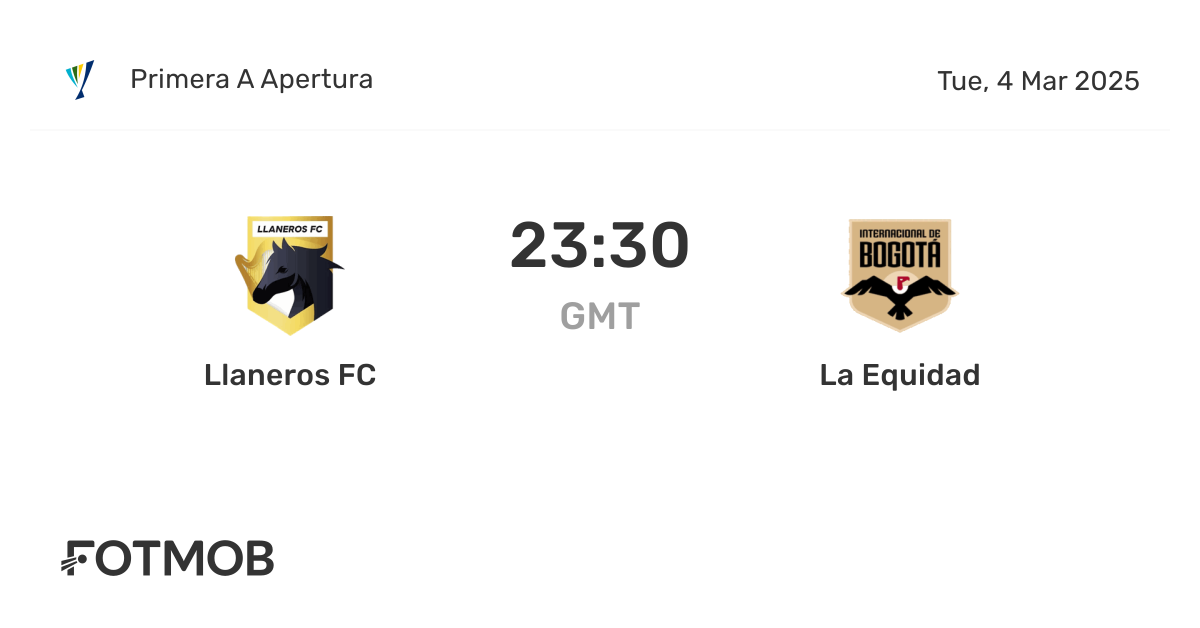 Llaneros FC vs La Equidad - live score, predicted lineups and H2H stats