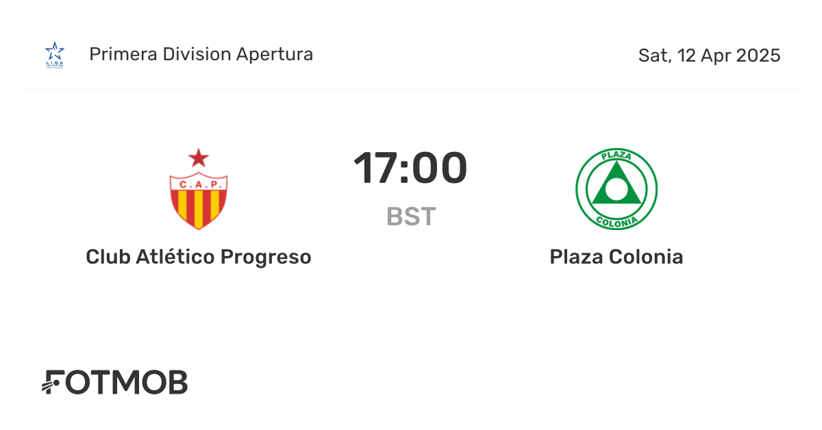 Club Atlético Progreso vs Plaza Colonia - live score, predicted lineups ...