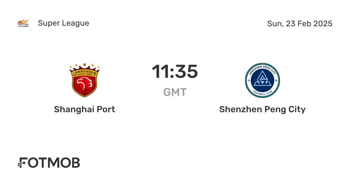 Shanghai Port vs Shenzhen Peng City - live score, predicted lineups and ...