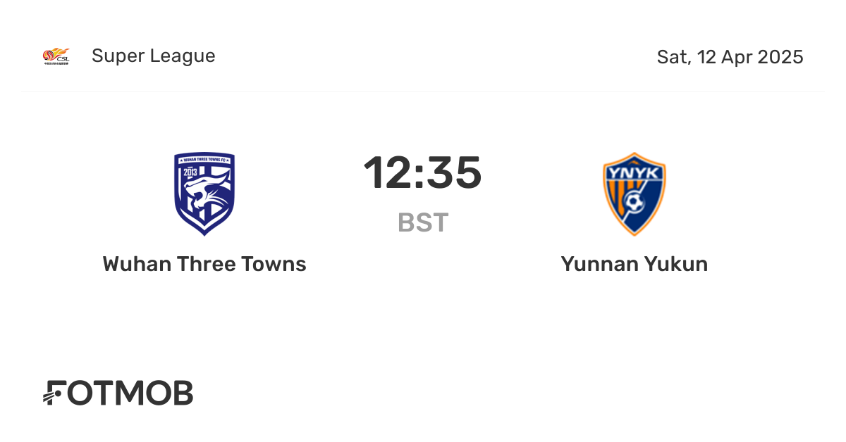 Wuhan Three Towns vs Yunnan Yukun - live score, predicted lineups and ...