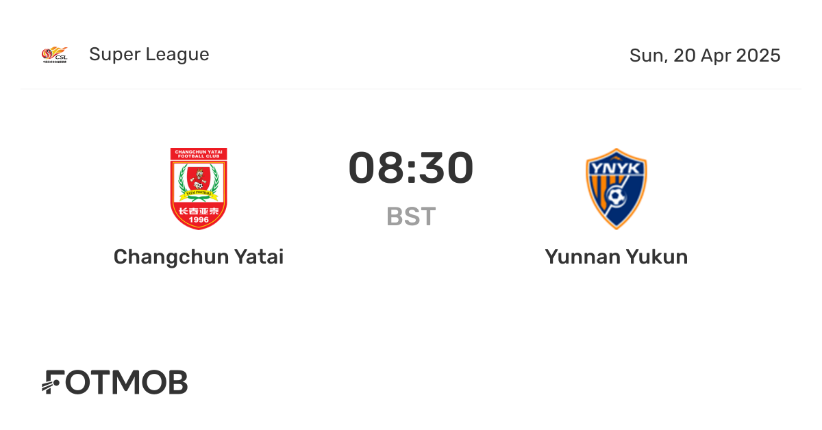 Changchun Yatai vs Yunnan Yukun - live score, predicted lineups and H2H ...