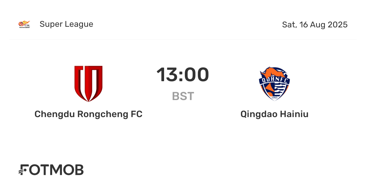 Chengdu Rongcheng FC vs Qingdao Hainiu - live score, predicted lineups ...