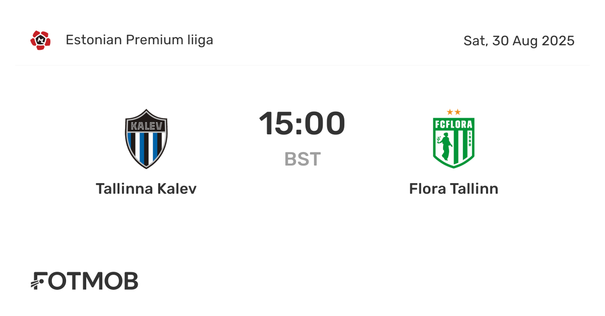 Tallinna Kalev vs FC Flora Tallinn - live score, predicted lineups and ...
