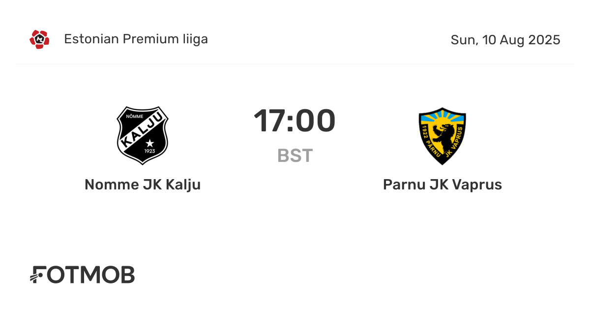 Nõmme Kalju vs Vaprus - marcador en vivo, alineaciones previstas y ...