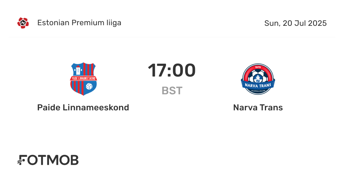 Paide vs Trans - marcador en vivo, alineaciones previstas y ...