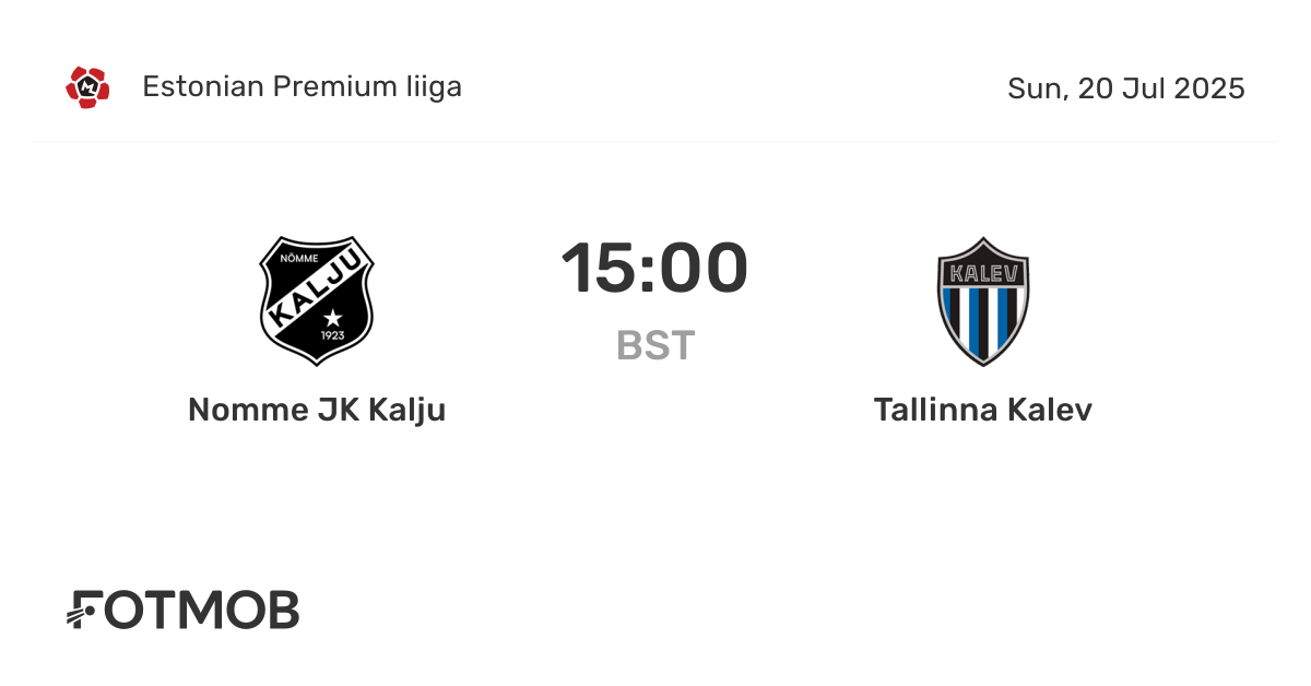 Nõmme Kalju vs Tallinna Kalev - live score, predicted lineups and H2H stats