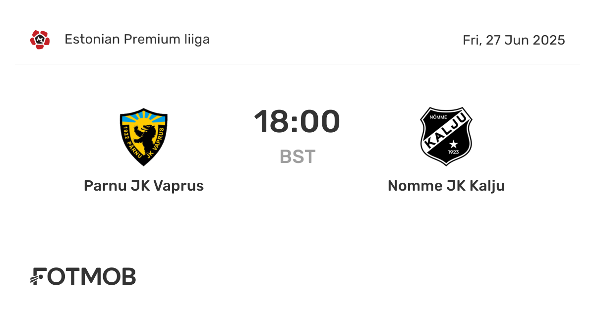 Vaprus vs Nõmme Kalju - marcador en vivo, alineaciones previstas y ...