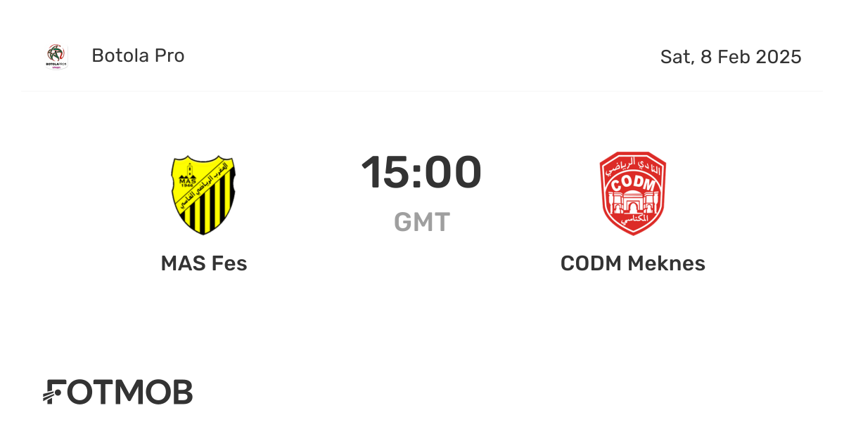MAS Fes vs CODM Meknes - live score, predicted lineups and H2H stats