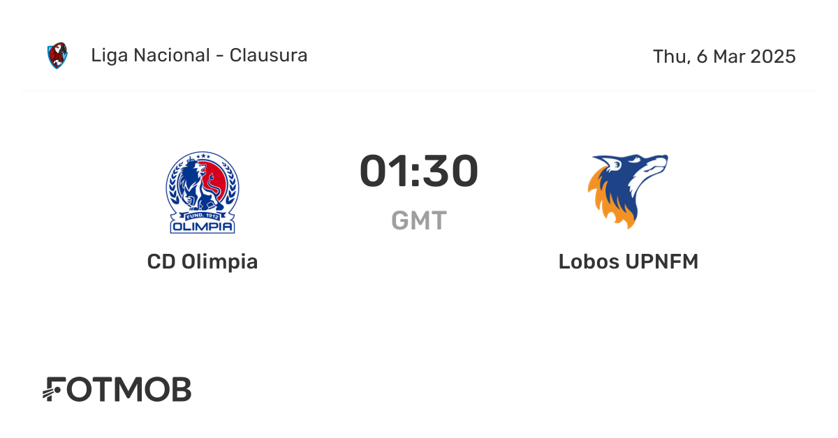 CD Olimpia vs Lobos UPNFM - marcador en vivo, alineaciones previstas y ...