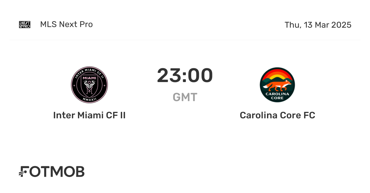 Inter Miami CF II vs Carolina Core FC - live score, predicted lineups ...