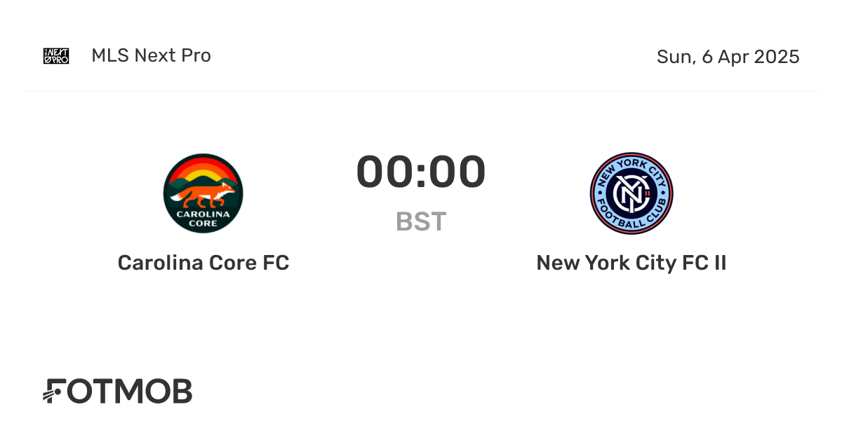 Carolina Core vs New York City II - live score, predicted lineups and ...