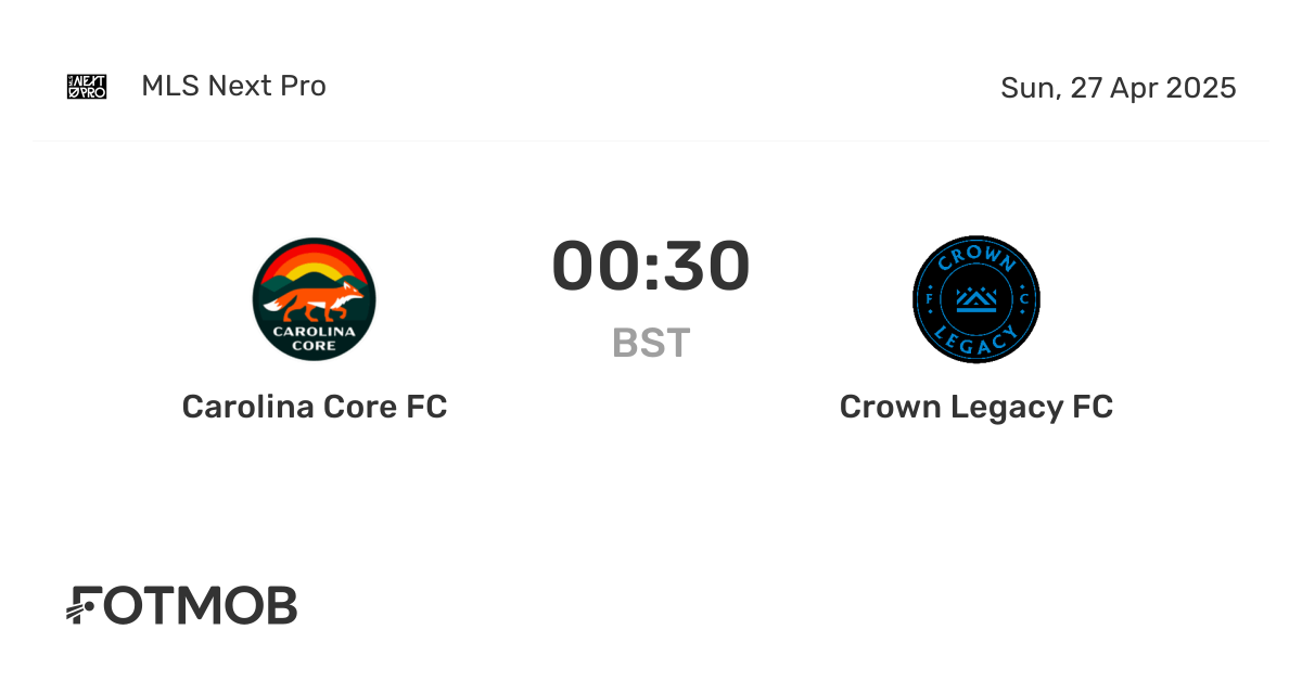 Carolina Core FC vs Crown Legacy FC - live score, predicted lineups and ...