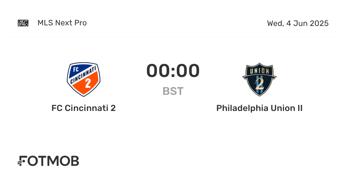 Cincinnati II vs Philadelphia Union II - live score, predicted lineups ...