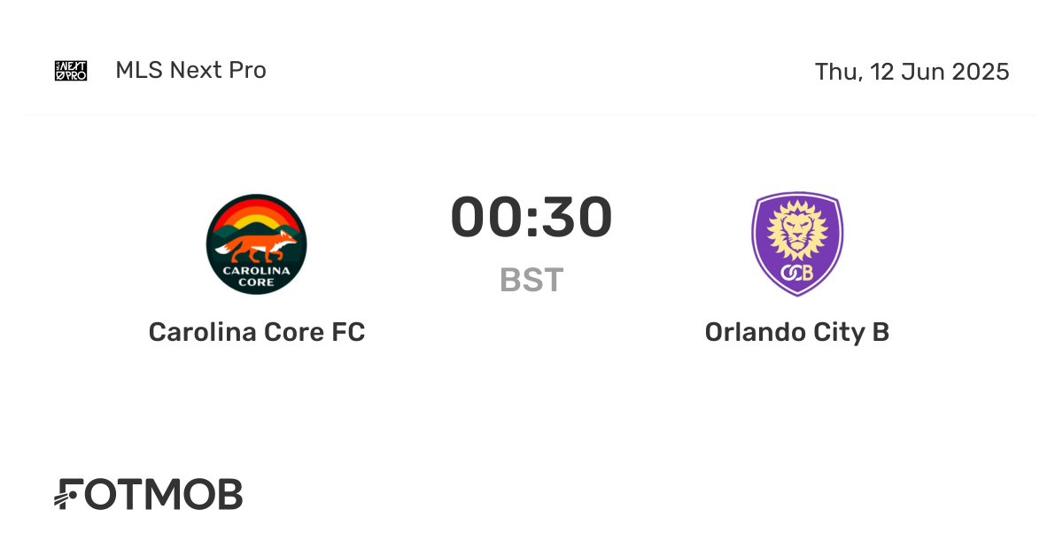 Carolina Core FC vs Orlando City B - live score, predicted lineups and ...