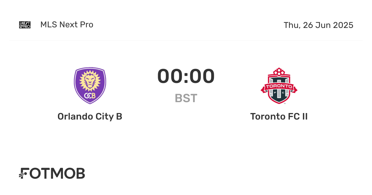 Orlando City B vs Toronto II - live score, predicted lineups and H2H stats