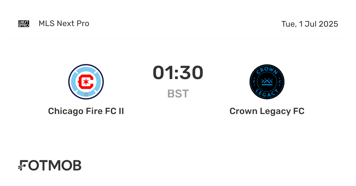 Chicago Fire FC II vs Crown Legacy FC - live score, predicted lineups ...