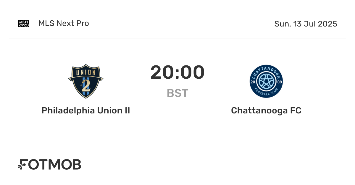 Philadelphia Union II vs Chattanooga - live score, predicted lineups ...
