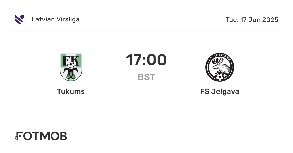 FK Tukums 2000 vs FK Jelgava - live score, predicted lineups and H2H stats