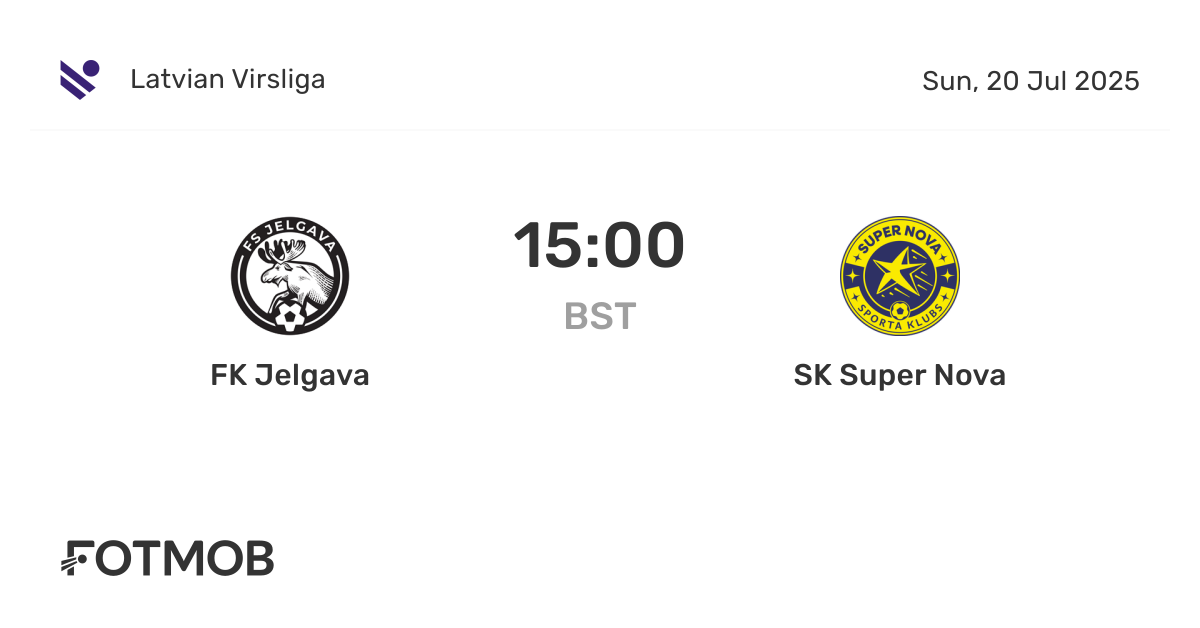 FK Jelgava vs SK Super Nova - live score, predicted lineups and H2H stats