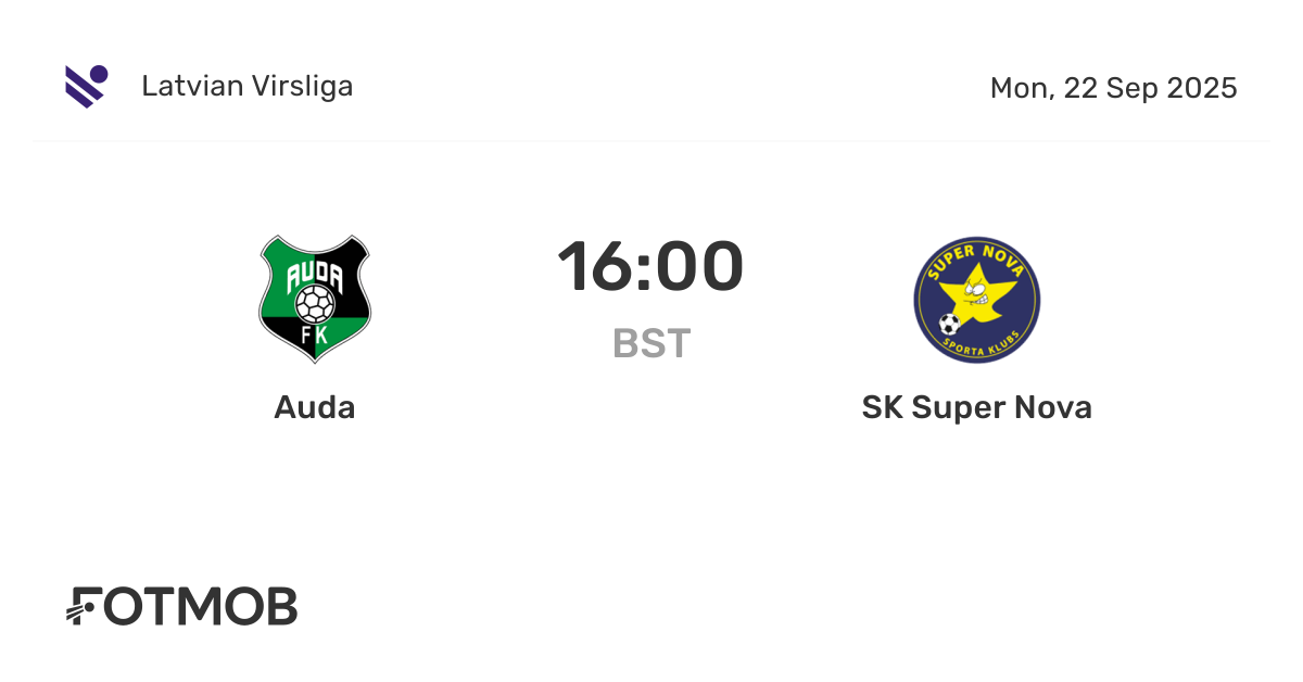Auda vs SK Super Nova - marcador en vivo, alineaciones previstas y estadísticas H2H