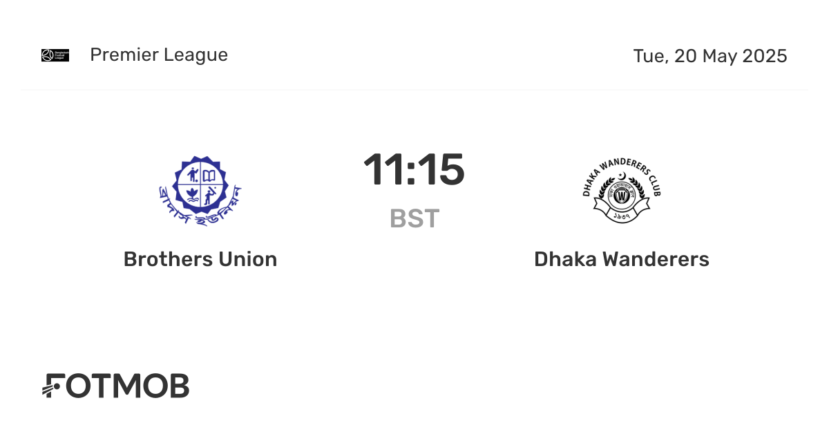 Brothers Union vs Dhaka Wanderers - live score, predicted lineups and ...