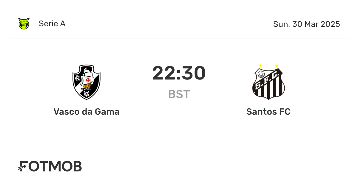 Vasco da Gama vs Santos FC - live score, predicted lineups and H2H stats