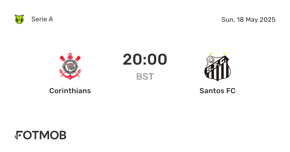 Corinthians vs Santos FC - live score, predicted lineups and H2H stats