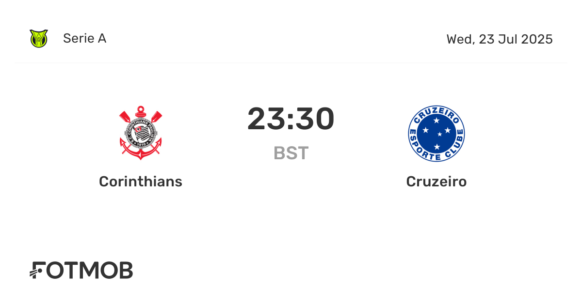 Corinthians vs Cruzeiro - live score, predicted lineups and H2H stats
