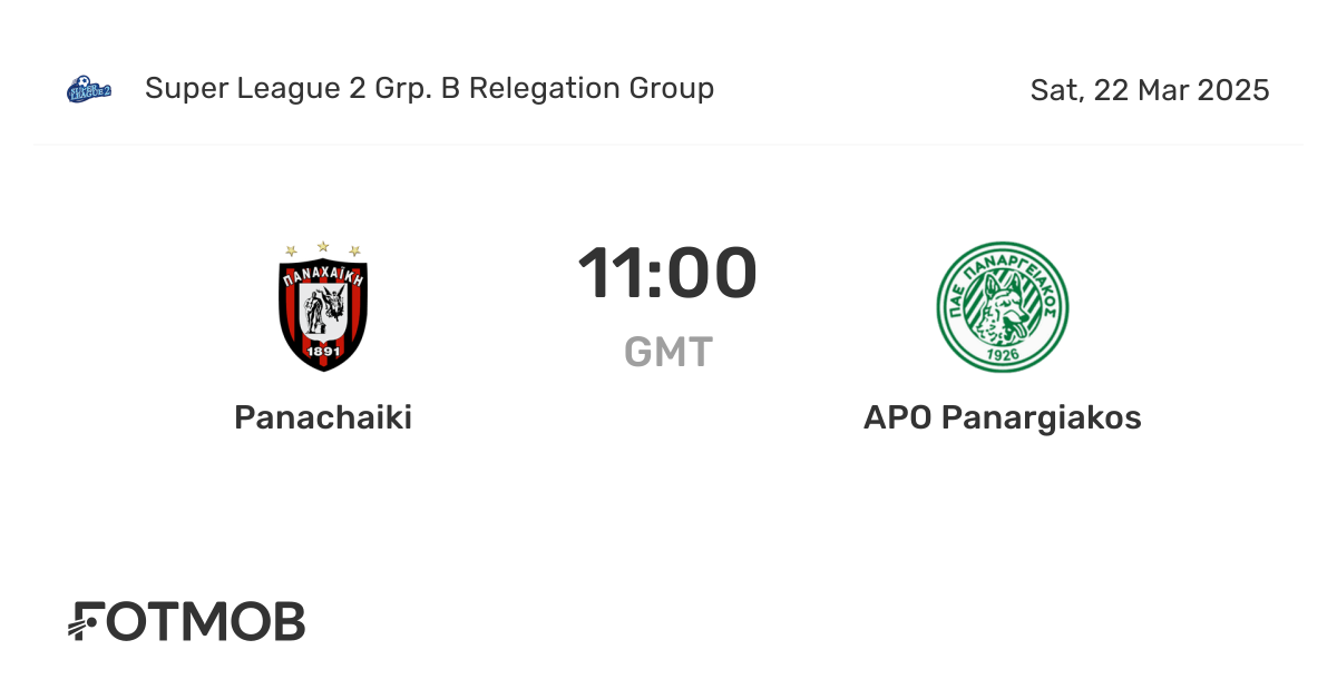 Panachaiki vs APO Panargiakos - live score, predicted lineups and H2H stats