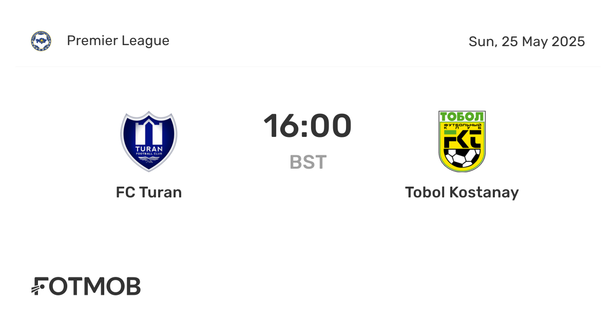 FC Turan vs Tobol Kostanay - marcador en vivo, alineaciones previstas y ...