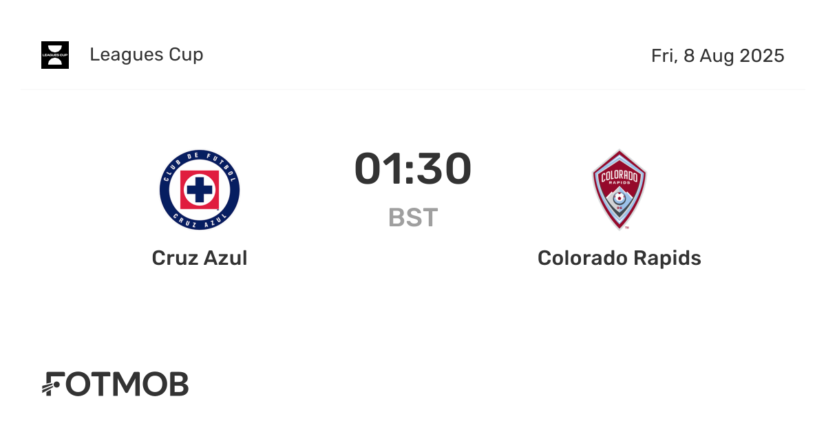 Cruz Azul vs Colorado Rapids - marcador en vivo, alineaciones previstas y estadísticas H2H