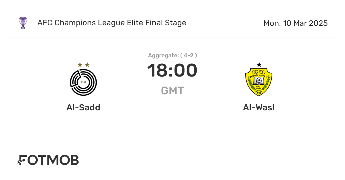 Al-Sadd vs Al-Wasl - live score, predicted lineups and H2H stats