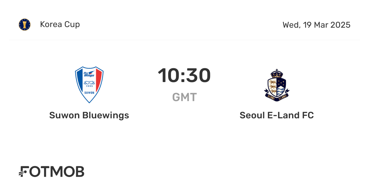 Suwon Samsung Bluewings vs Seoul E-Land FC - live score, predicted ...