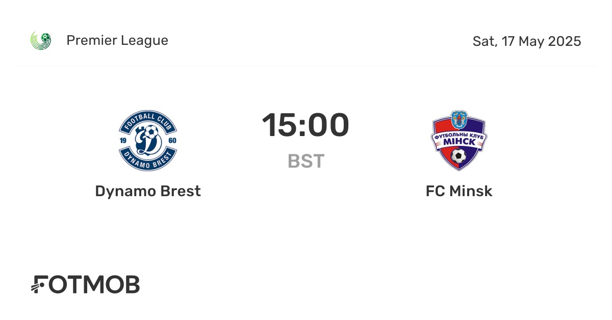 Dynamo Brest vs FC Minsk - marcador en vivo, alineaciones previstas y estadísticas H2H