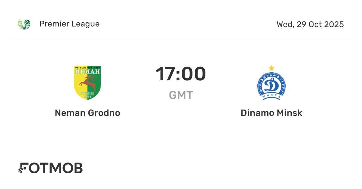 Neman Grodno vs Dinamo Minsk - marcador en vivo, alineaciones previstas y estadísticas H2H