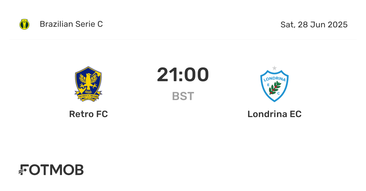 Retro FC vs Londrina EC - live score, predicted lineups and H2H stats