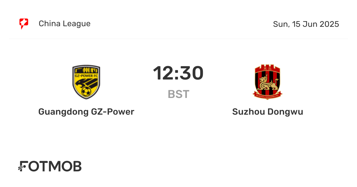 Guangdong GZ-Power vs Suzhou Dongwu - live score, predicted lineups and H2H stats