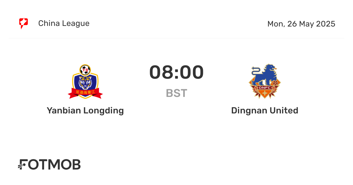 Yanbian Longding ปะทะ Dingnan United - คะแนนสด, ตัวจับแข้งที่คาดการณ์ ...