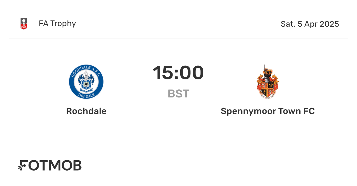 Rochdale vs Spennymoor Town FC - live score, predicted lineups and H2H ...