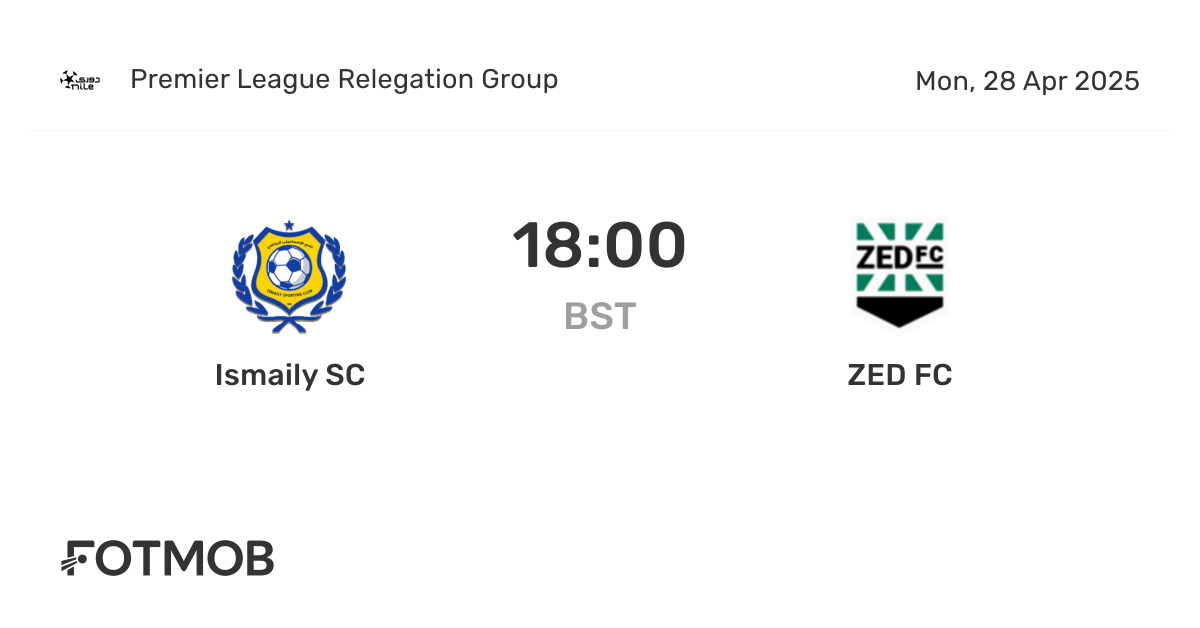 Ismaily SC vs ZED FC - live score, predicted lineups and H2H stats