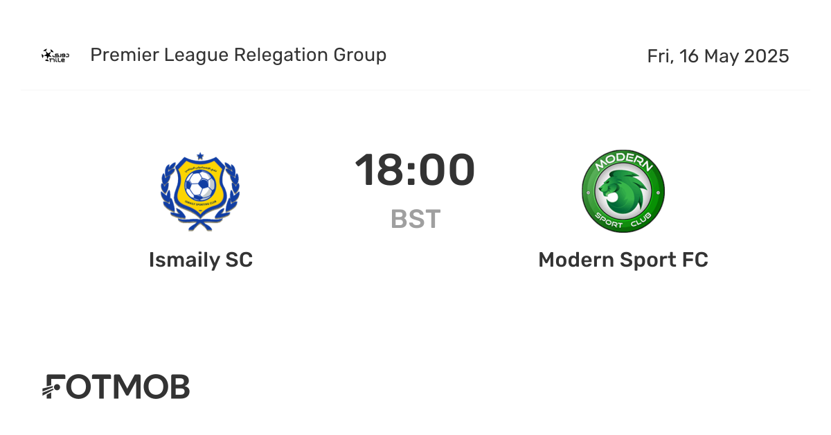 Ismaily SC vs Modern Sport FC - live score, predicted lineups and H2H stats