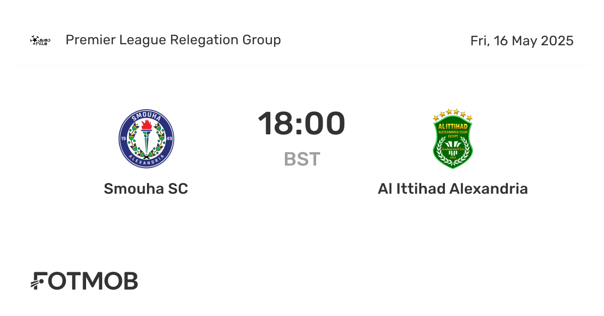 Smouha SC vs Al Ittihad Alexandria - marcador en vivo, alineaciones ...